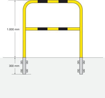 Traffic-Line Steel Hoop Guard - Removable Wall Fixing