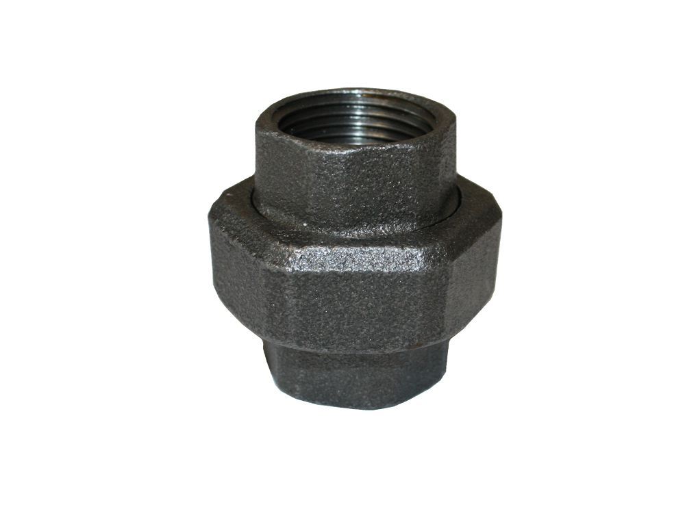 Malleable Iron to Iron Union BSP Pipe Fittings - Black